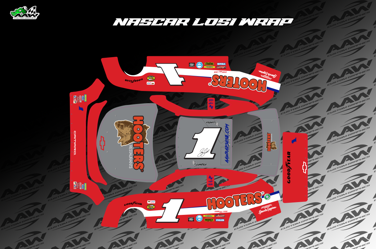 "Hooters" Losi 1/12 Nascar Wrap – AAW